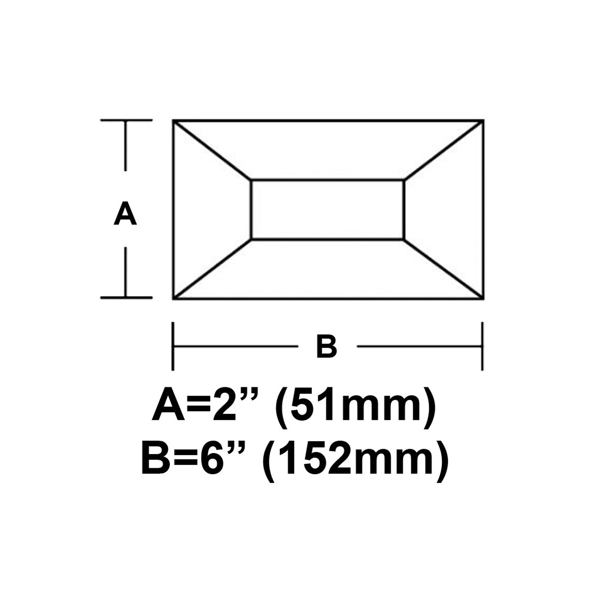BV26-2"x 6" Rectangle Glass Bevel | Rainbow Art Glass