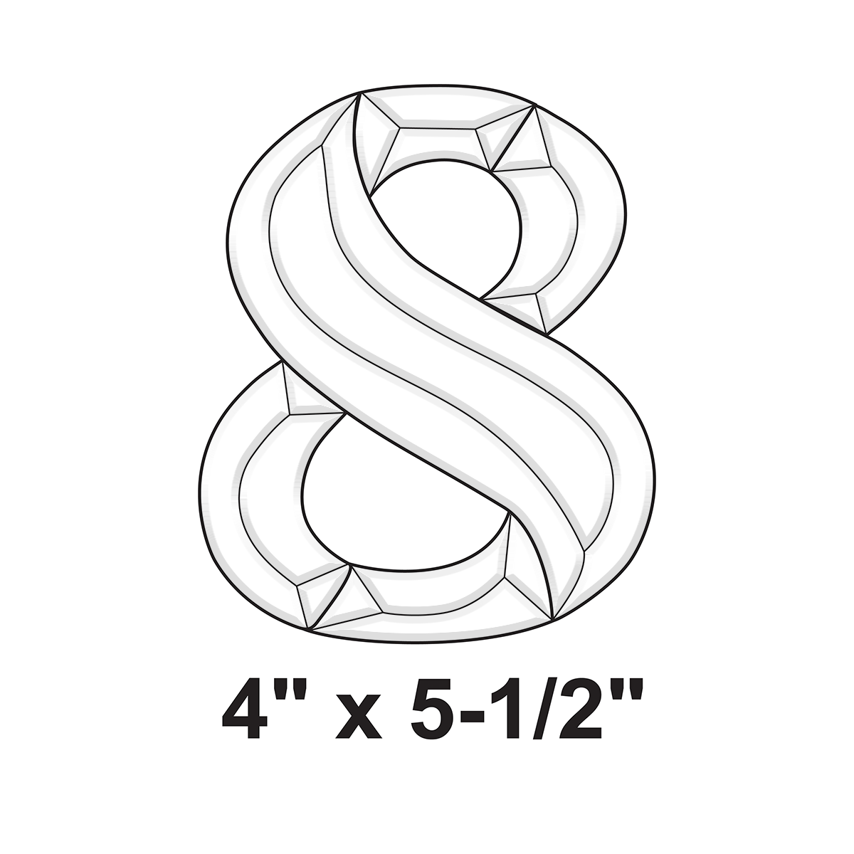 BN8-Exquisite Bevel Cluster Number 8 | Rainbow Art Glass