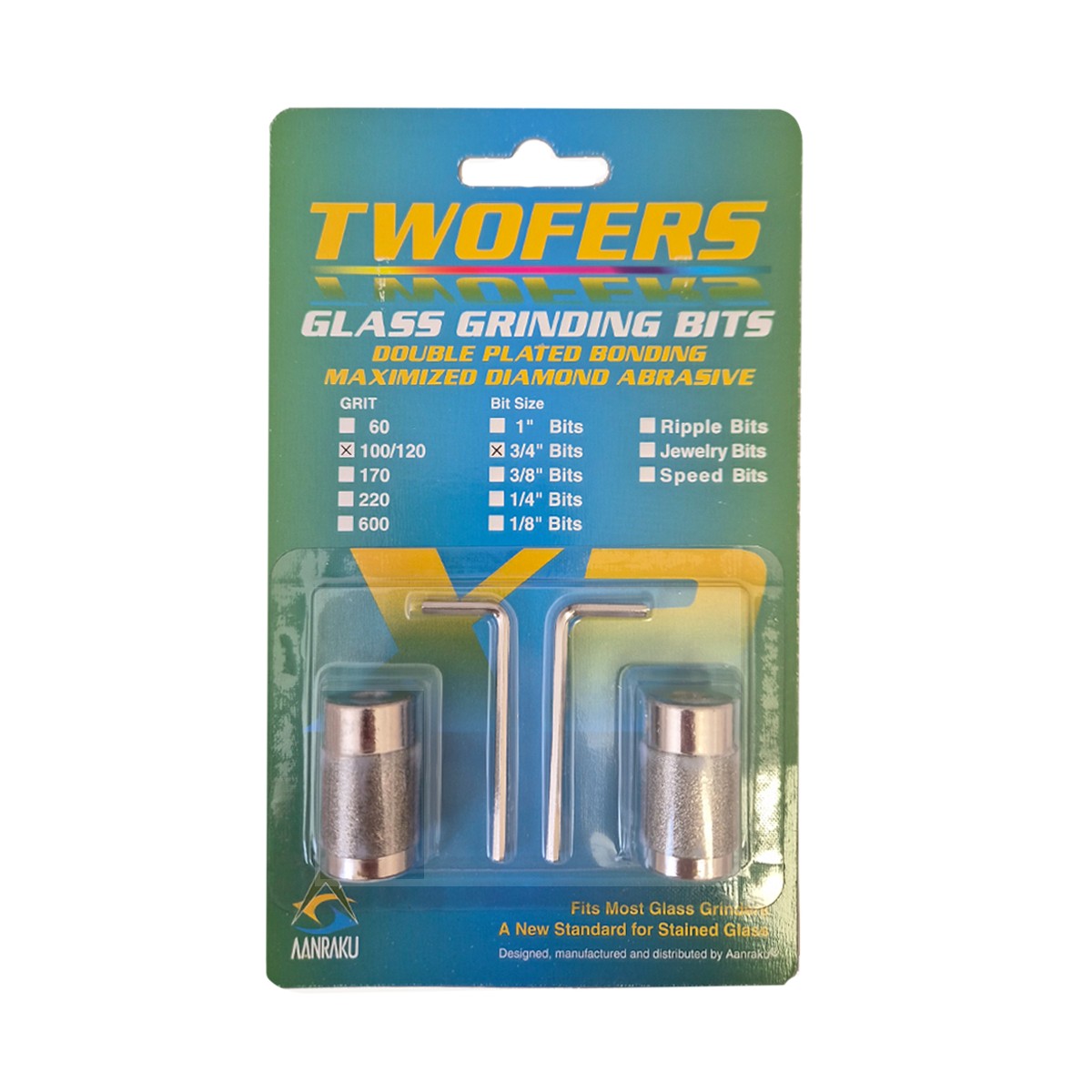 11976 - 3/4" Aanraku Twofers Diamond Grinder Bits Standard 100/120 Grit ...