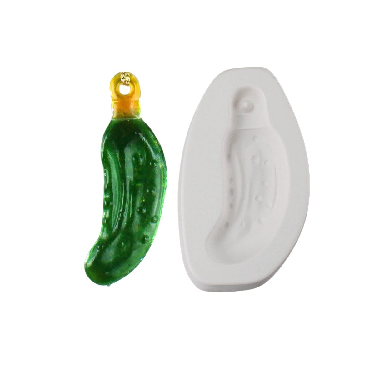 47318- 5"X 3" Deep 1.5" Christmas Pickle Ornament Mold | Rainbow Art Glass