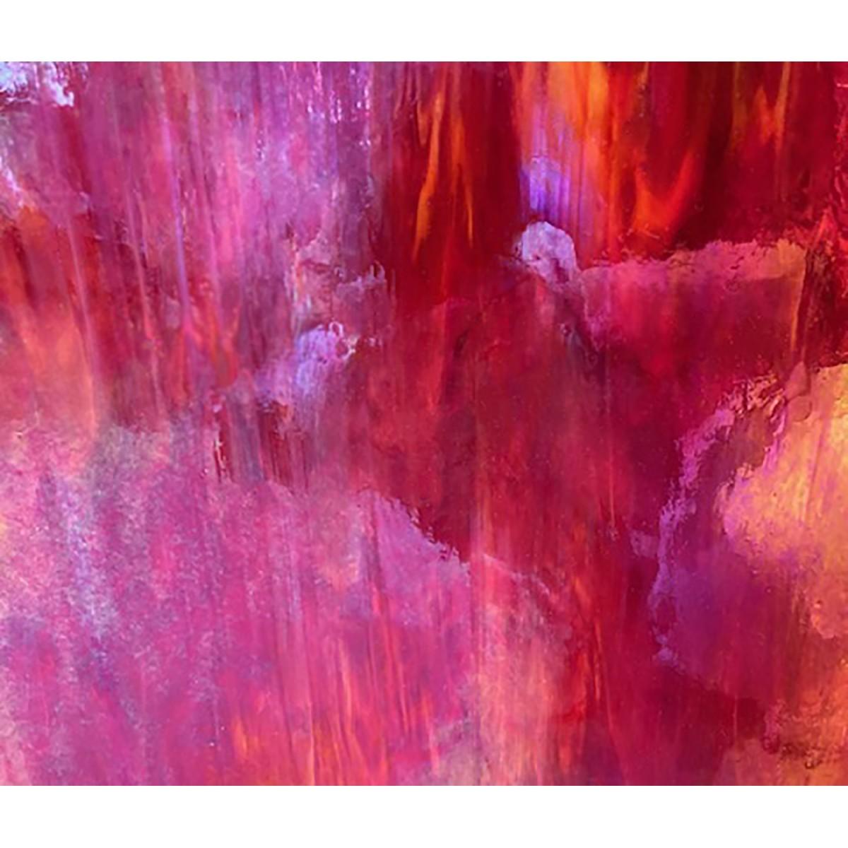 DG1152H - Designer Glass Iridized Red Wispy Opal | Rainbow Art Glass