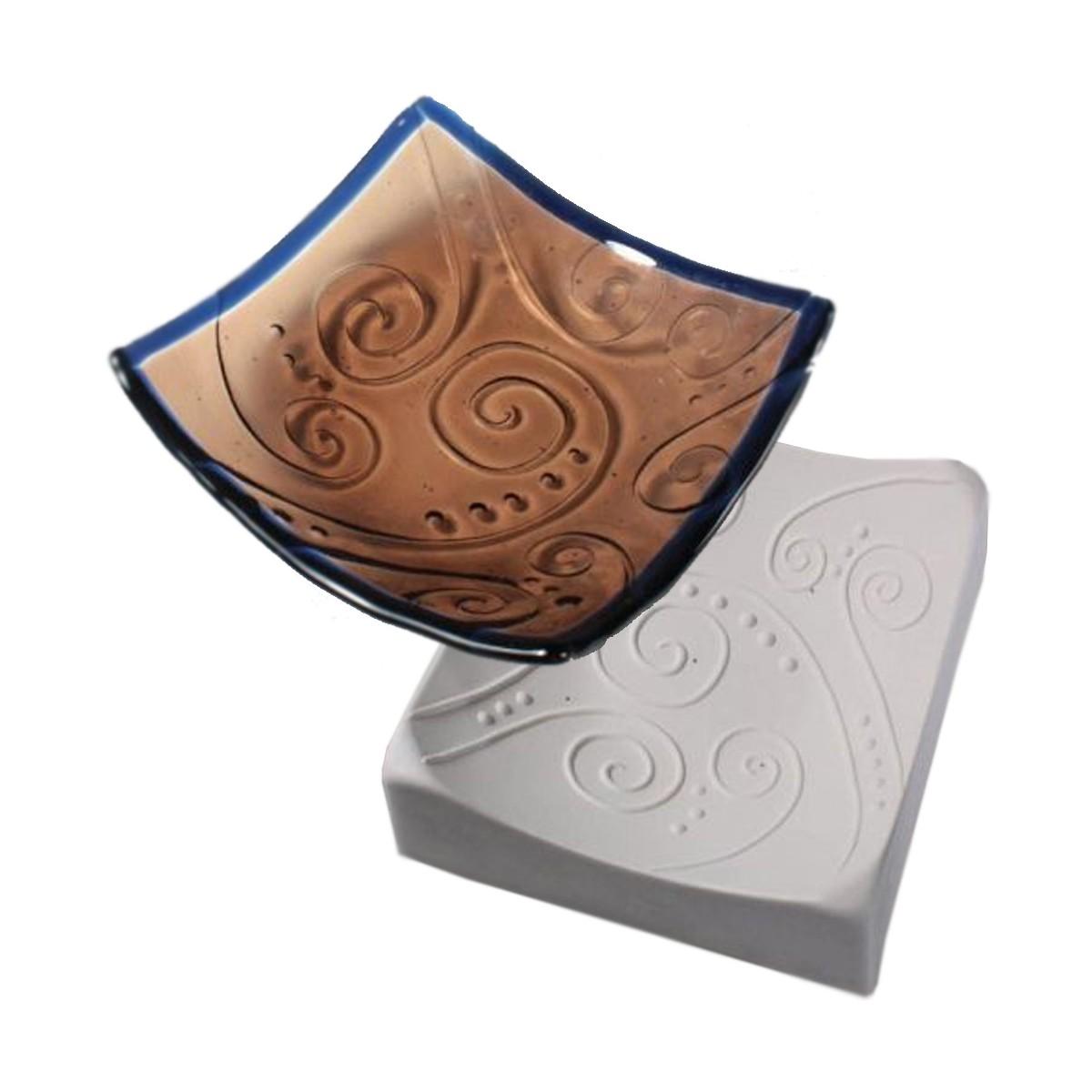 47372-Swirl Texture Square Mold | Rainbow Art Glass