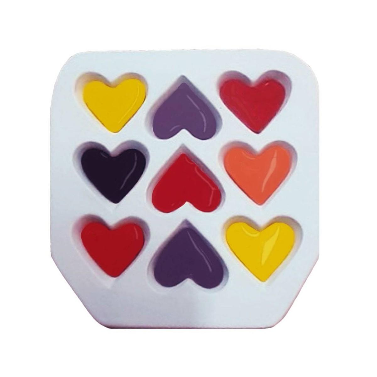 47740- 9.5"X 8.75" Deep 1.5" Nine Multi Hearts Casting Mold | Rainbow ...