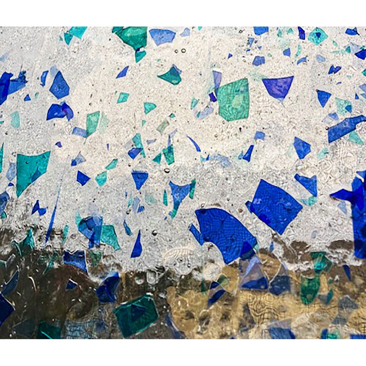 DG1183H - Designer Glass Blue/Aqua Fracture on Clear | Rainbow Art Glass