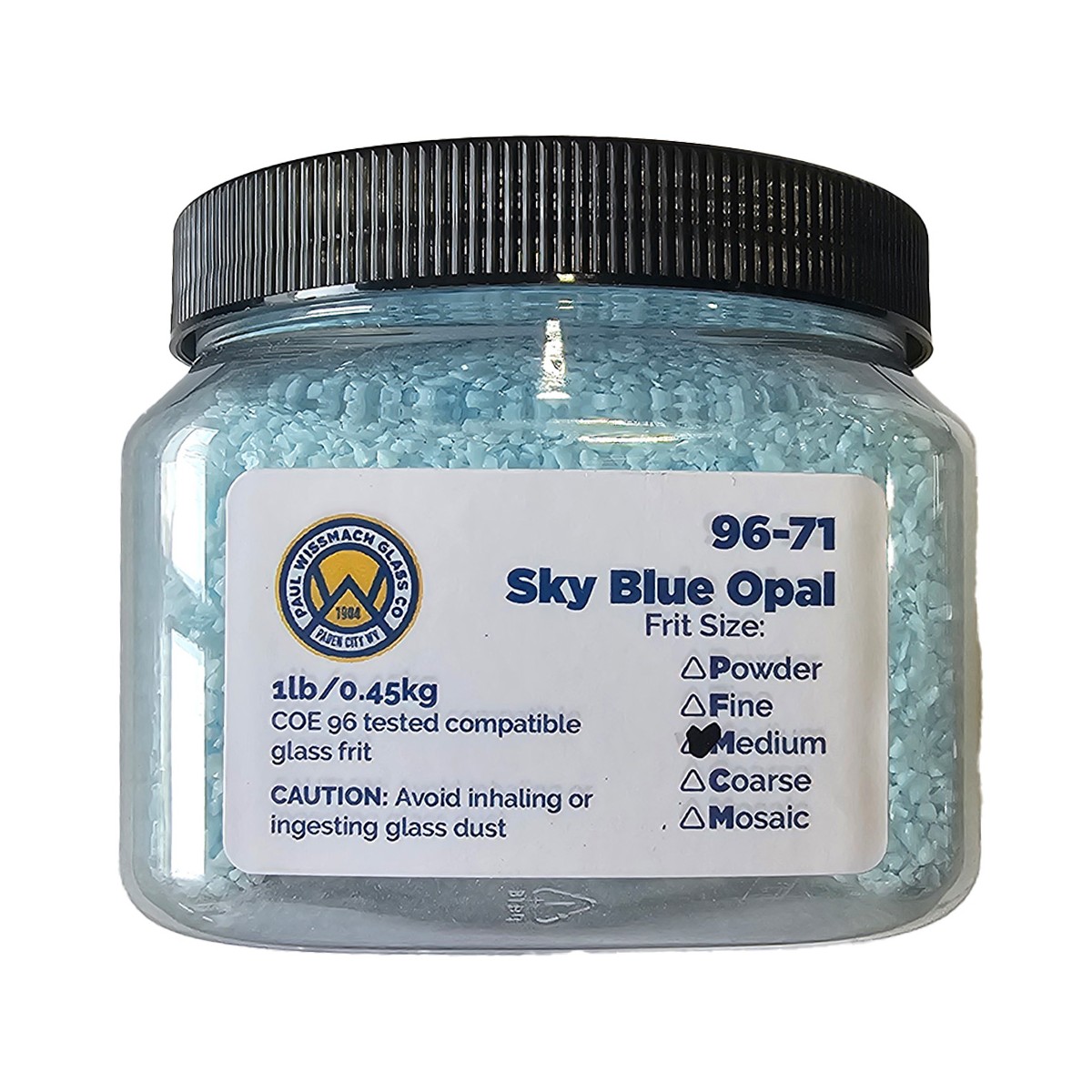 WF9682 - Frit 96 Coarse Sky Blue Opal 96-71 1Lb. | Rainbow Art Glass