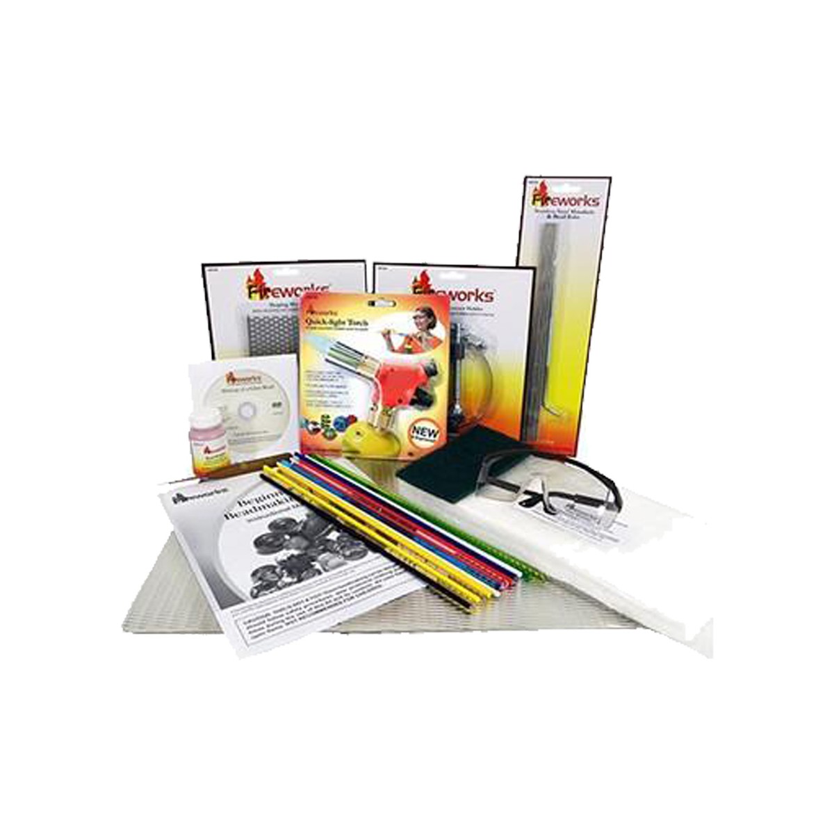 4150-Fireworks Beginners Essentials Beadmaking Kit | Rainbow Art Glass